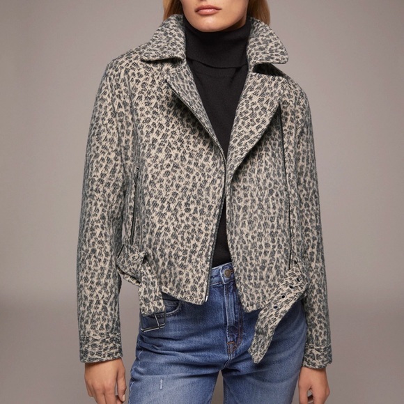 Zara | Jackets & Coats | Nwt Zara Leopard Animal Print Winter Biker ...